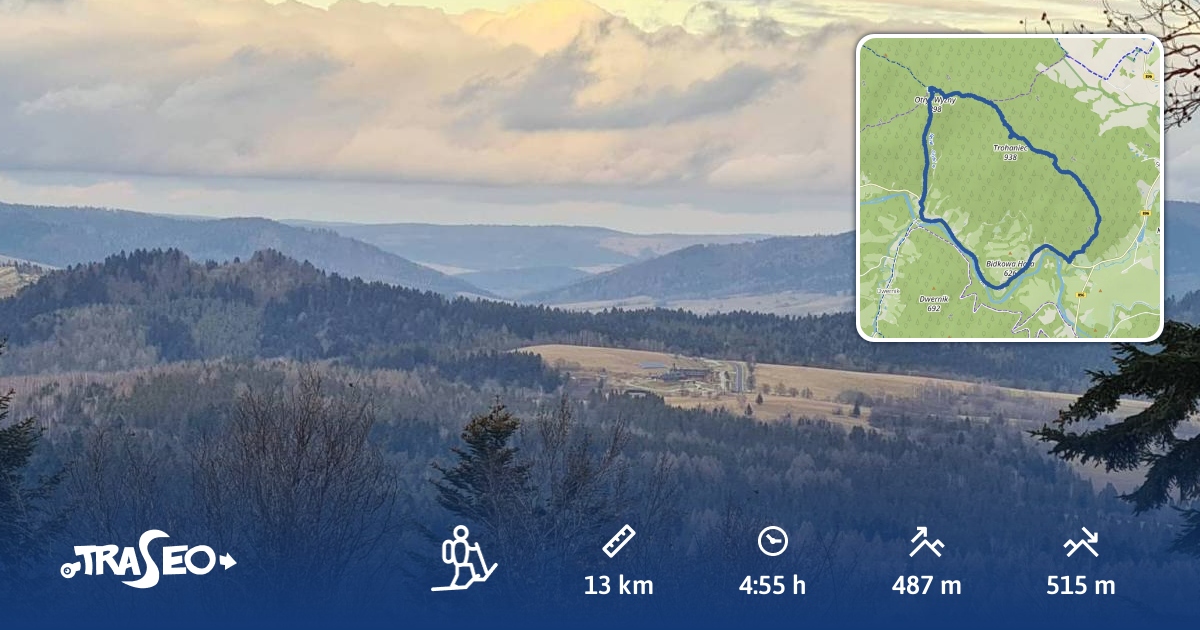 Trasa trekkingowa Dwerniczek, Trochaniec, Chata Socjologa, Dwernik - Traseo