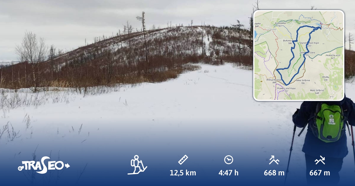 Trasa trekkingowa Góry Opawskie Zamkowa Góra i Szyndzielowa Kopa - Traseo